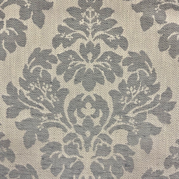 Blue Damask Fabric - Etsy