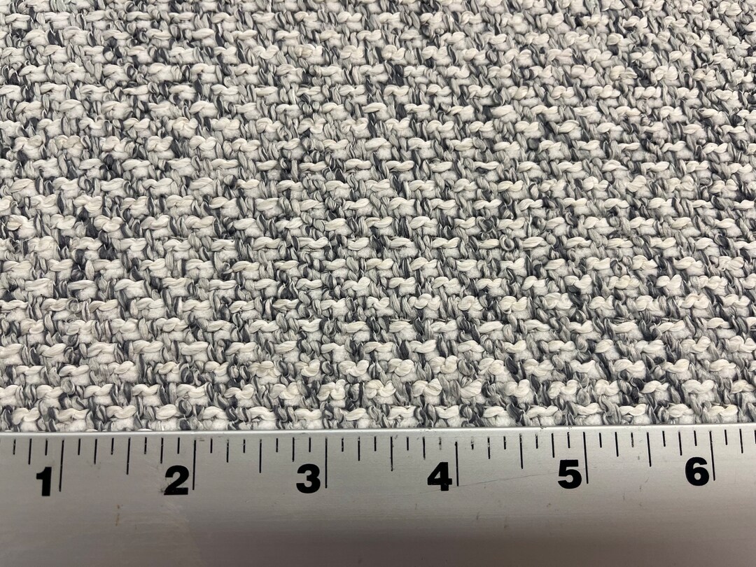 Lake Snow Basket Weave Gray, White Crypton Coated Upholstery Fabric by ...