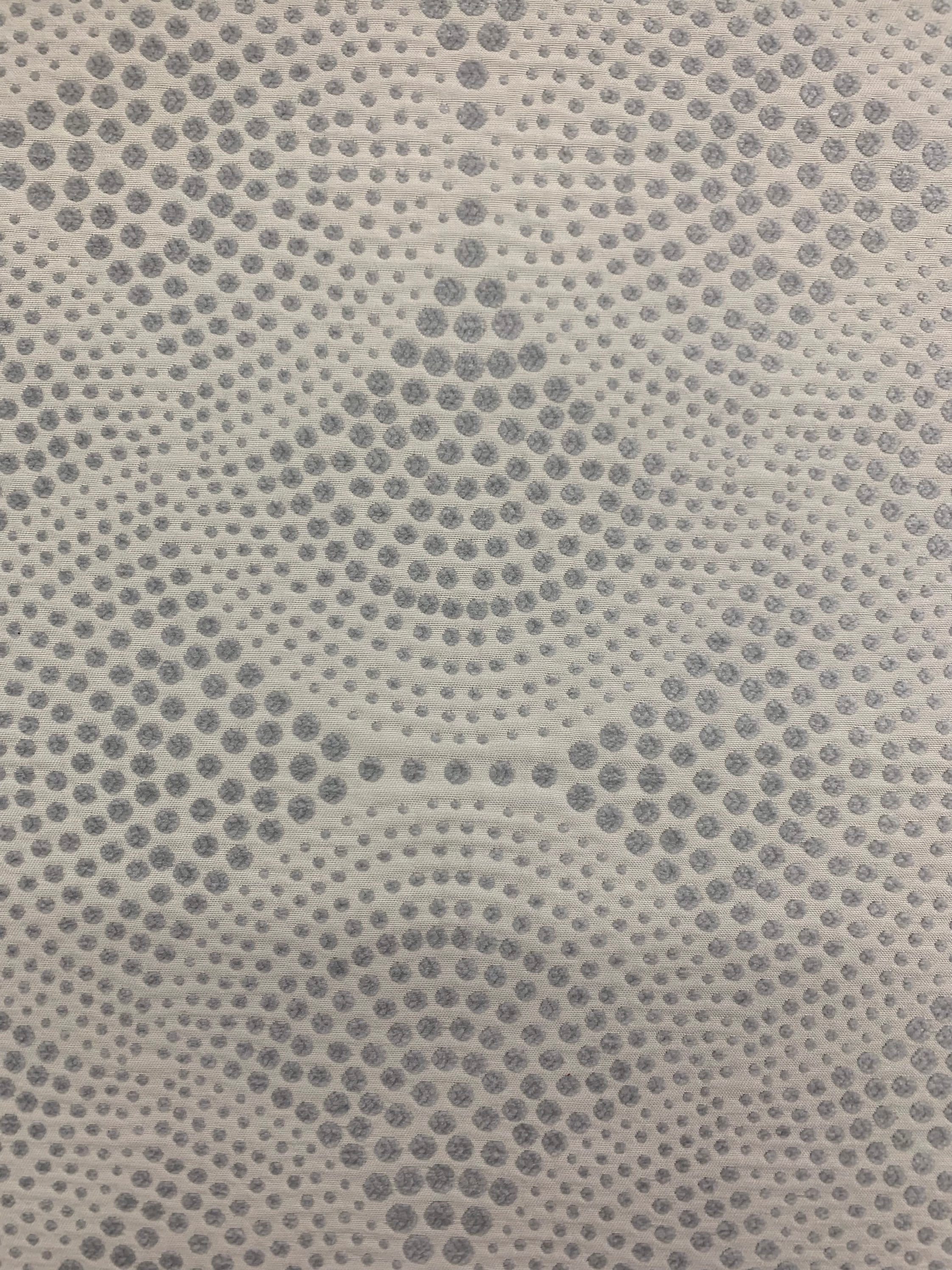 Candlelight Gray and off White Dots Chenille Performance Upholstery ...