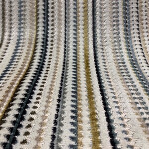 Contemporary Velvet Stripes Crypton Coated Upholstery Fabric by the ...