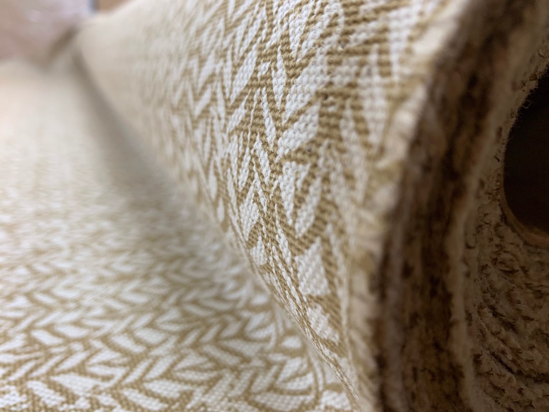 Printed Linen Wheat Pattern Crypton Coated Upholstery Fabric by the ...