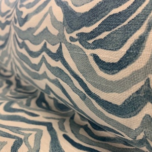 Urban Jungle Blue and White Printed Canvas Cotton Crypton Coated ...