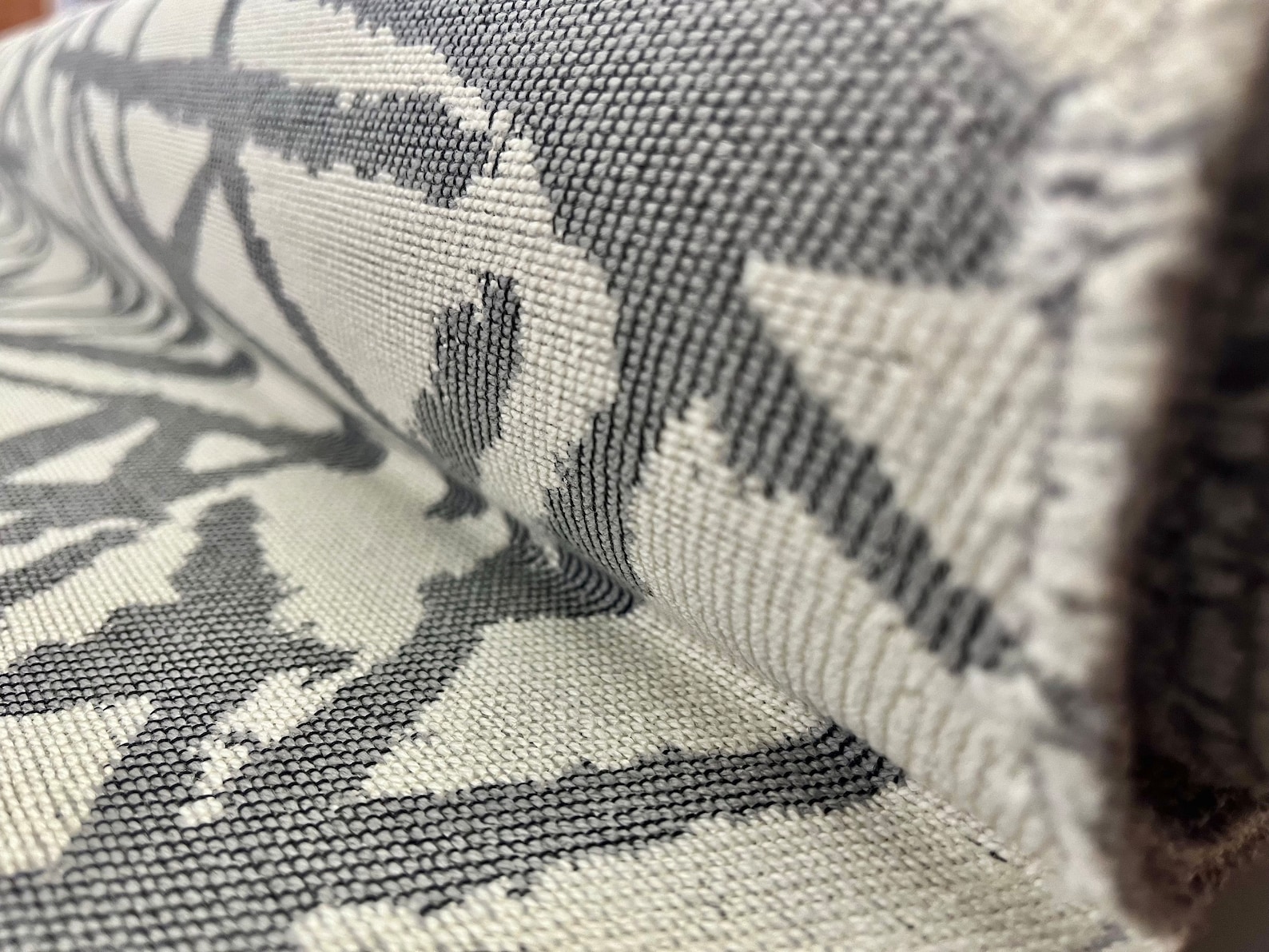 Lines Crossed Abstract Gray, off White Linen Slub Crypton Coated ...