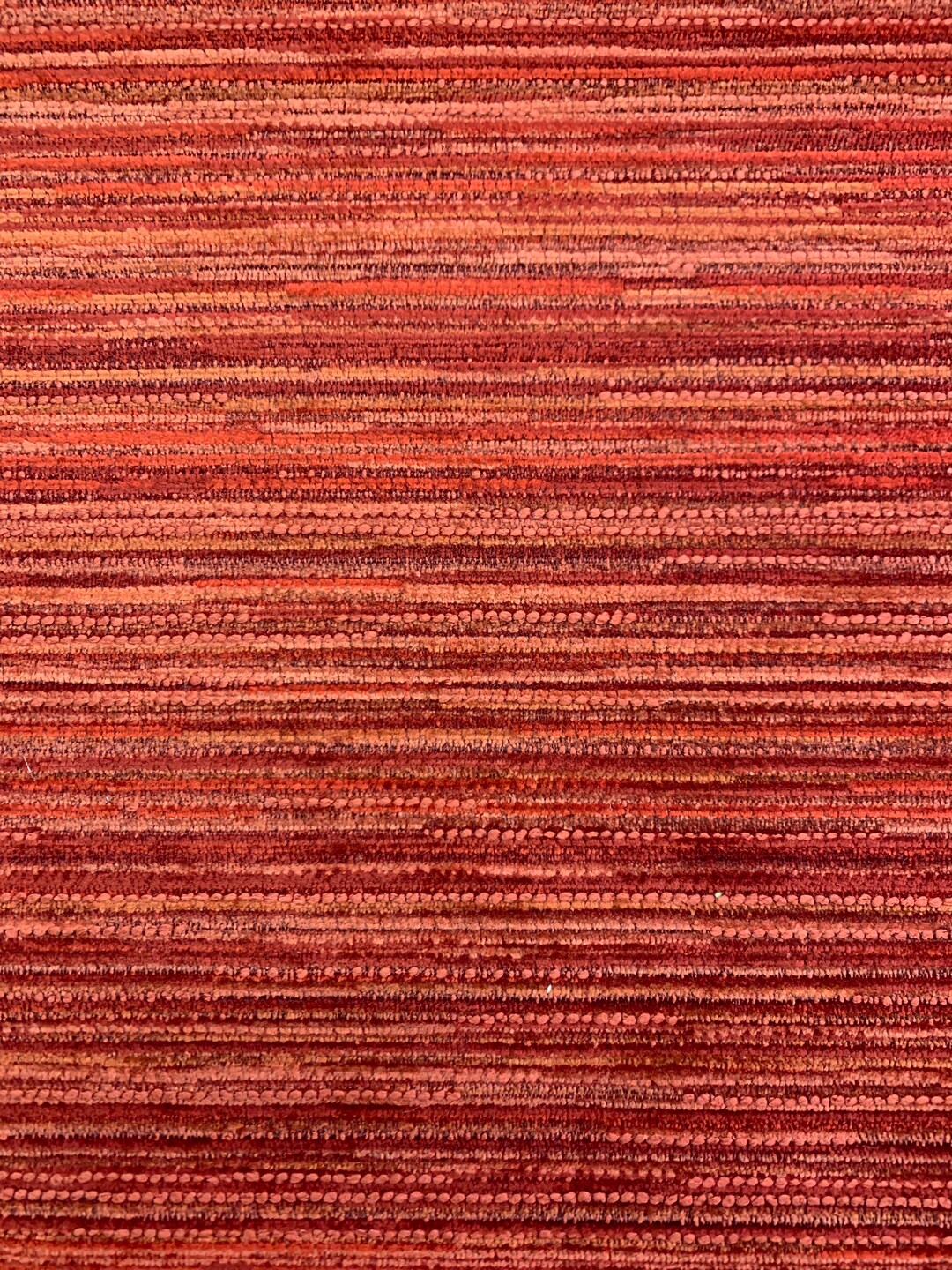 Multi Red Chenille Stripe Performance Crypton Coated Upholstery Fabric ...