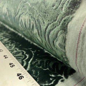 Seamless Beauty Green Floral Velvet Crypton Coated Upholstery Fabric by ...
