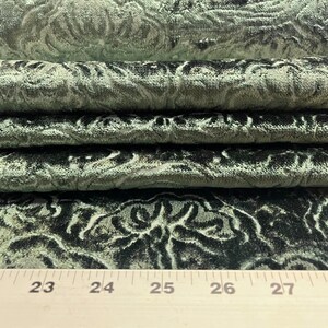 Seamless Beauty Green Floral Velvet Crypton Coated Upholstery Fabric by ...