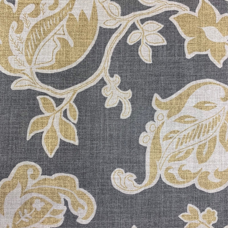 Gray Floral Fabric - Etsy