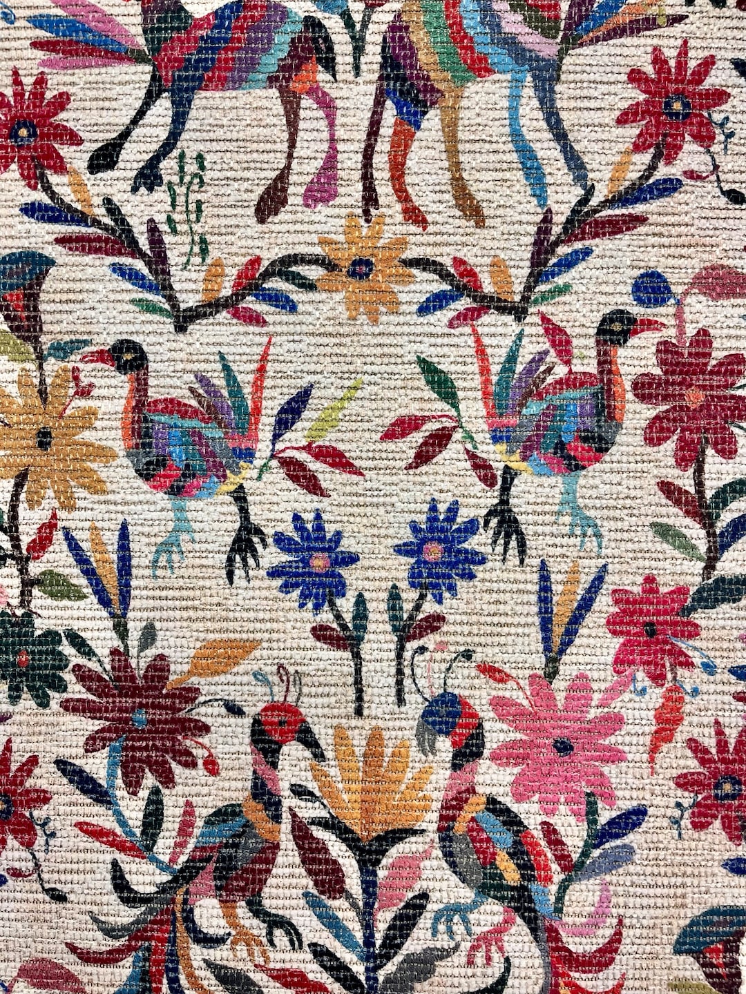 Tropical Enchantment Red/pink Multi Chenille Crypton Coated Upholstery ...
