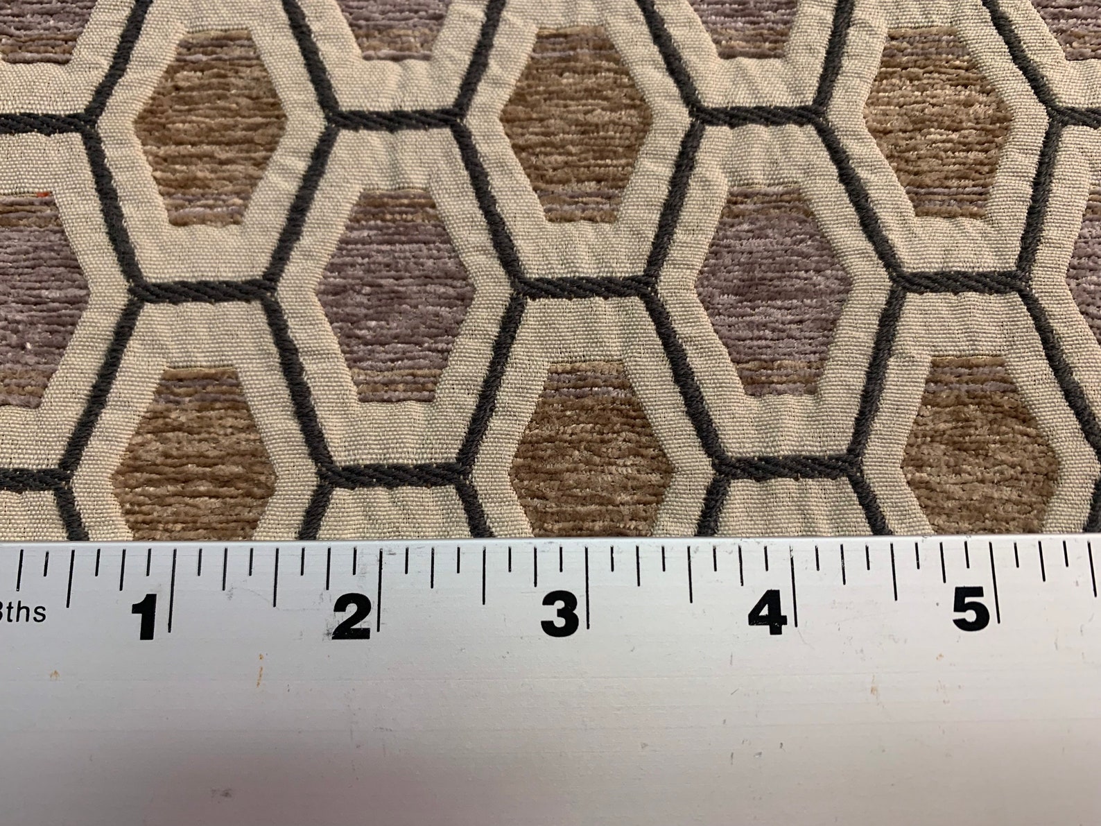 Quilted Hexagon Pattern Lilac/gold Chenille Crypton Coated - Etsy