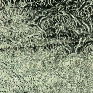 Seamless Beauty Green Floral Velvet Crypton Coated Upholstery Fabric by ...