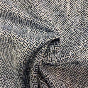 Labyrinth Blue and White Crypton Coated Upholstery Fabric by the Yard ...