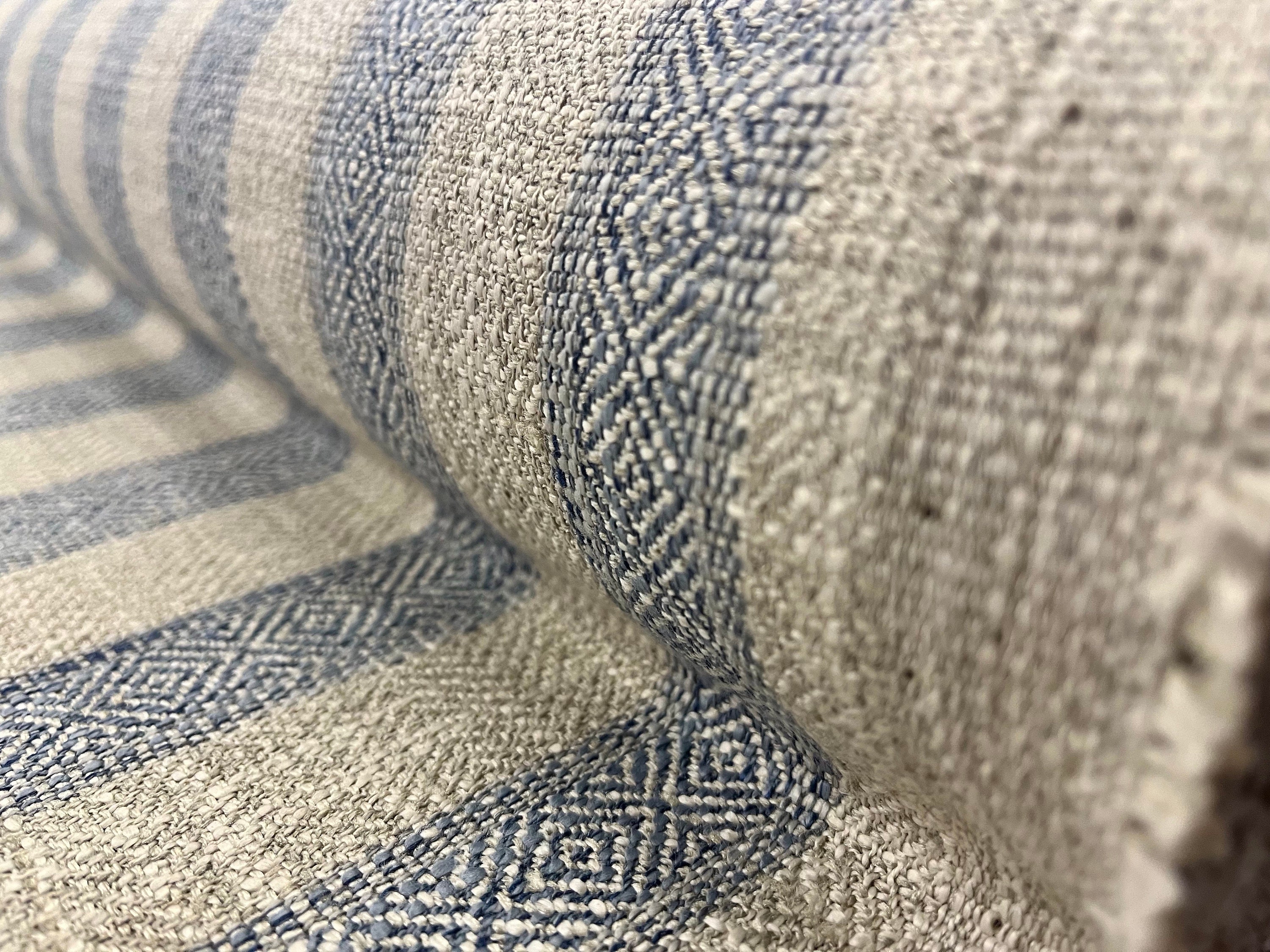 Stripes and Diamonds Beige and Blue Woven Crypton Coated Upholstery ...