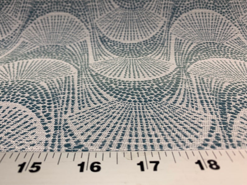 Shades of Blue/green Shell Pattern Woven Crypton Coated Upholstery ...