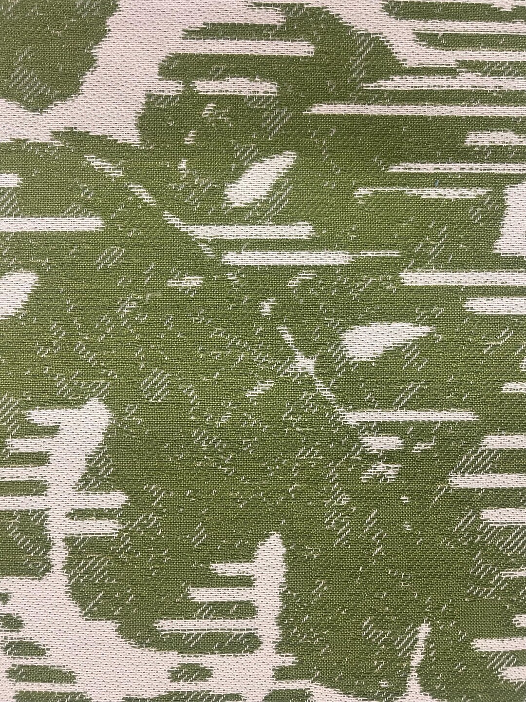 Beach House Green and White Woven Crypton Coated Upholstery Fabric by ...