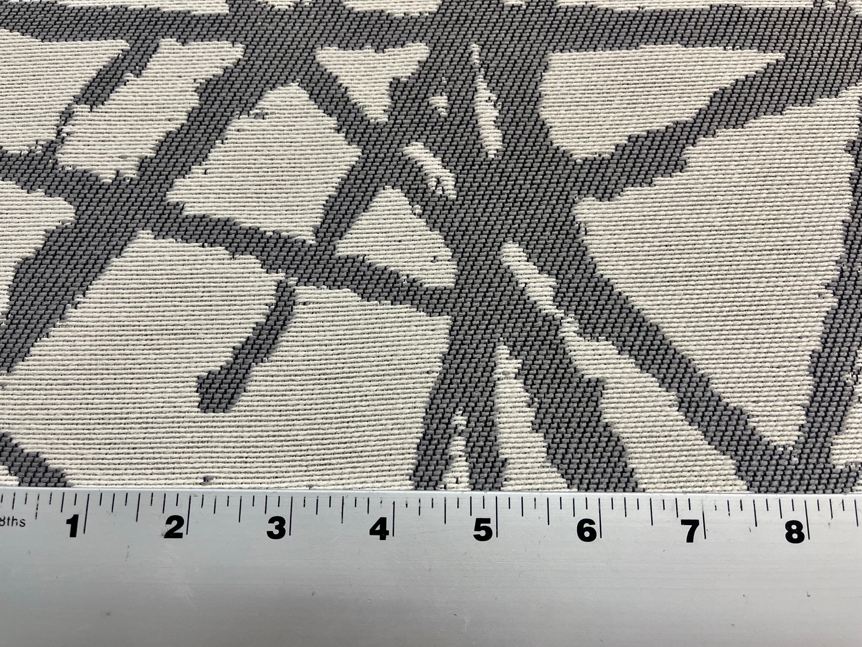 Lines Crossed Abstract Gray, off White Linen Slub Crypton Coated ...