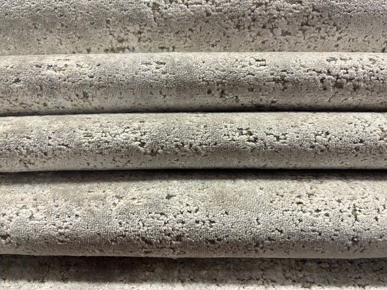 Nirvana Abstract Beige, Taupe Velvet Crypton Coated Upholstery Fabric ...