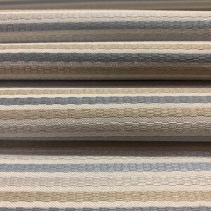 Earth & Sky Stripes Pale Blue Crypton Coated Upholstery Fabric by the ...