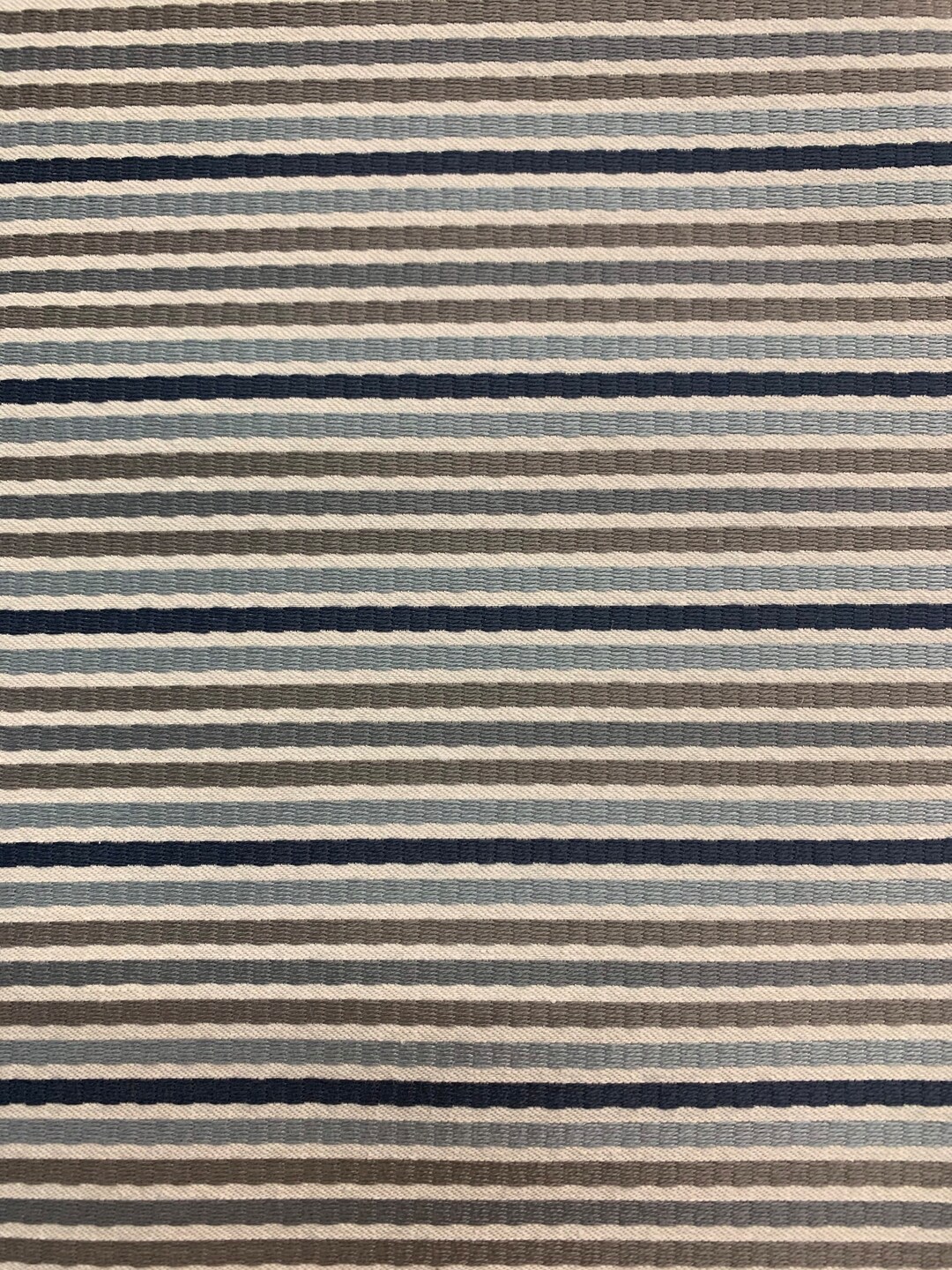 Earth & Sky Stripes Dark Blue Crypton Coated Upholstery Fabric by the ...