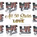 50 STATE LOVE BUNDLE State Map With Flag Digital Jpeg and Png Files ...