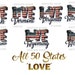 50 STATE LOVE BUNDLE State Map With Flag Digital Jpeg and Png Files ...