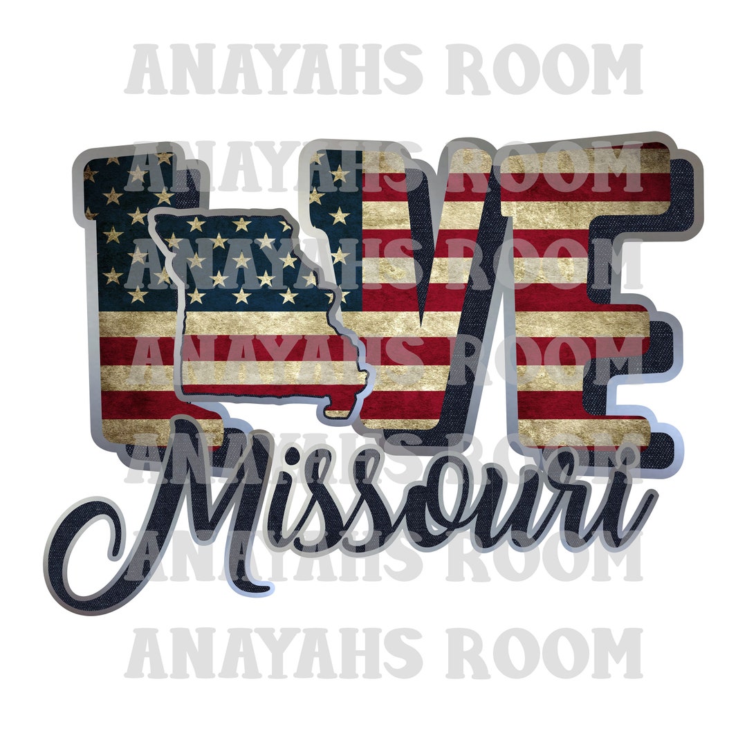 Missouri Love State Map With Flag Digital Jpeg and PNG Files Suitable ...