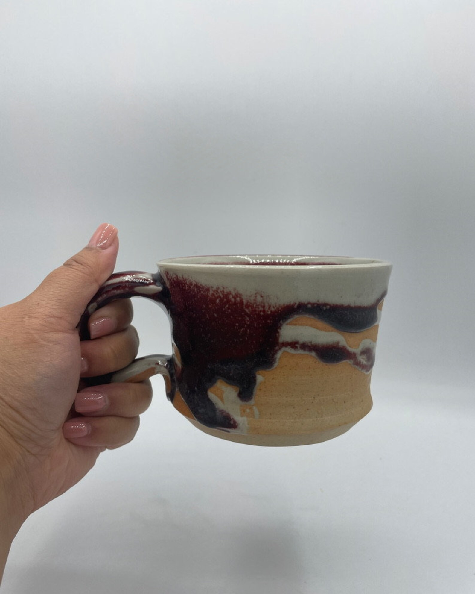 Handmade Red Glaze Light Clay Mug - Etsy