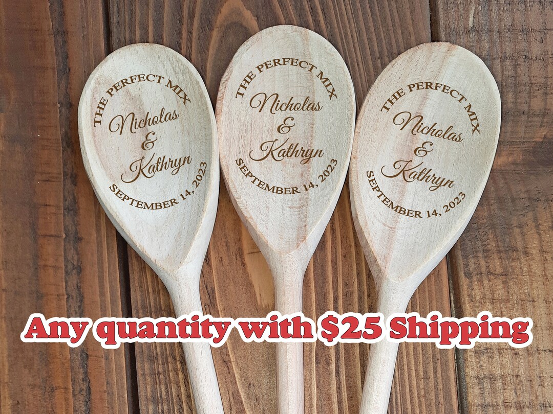 Bulk Order Wooden Spoons the Perfect Mix Personalized Bridal Shower ...