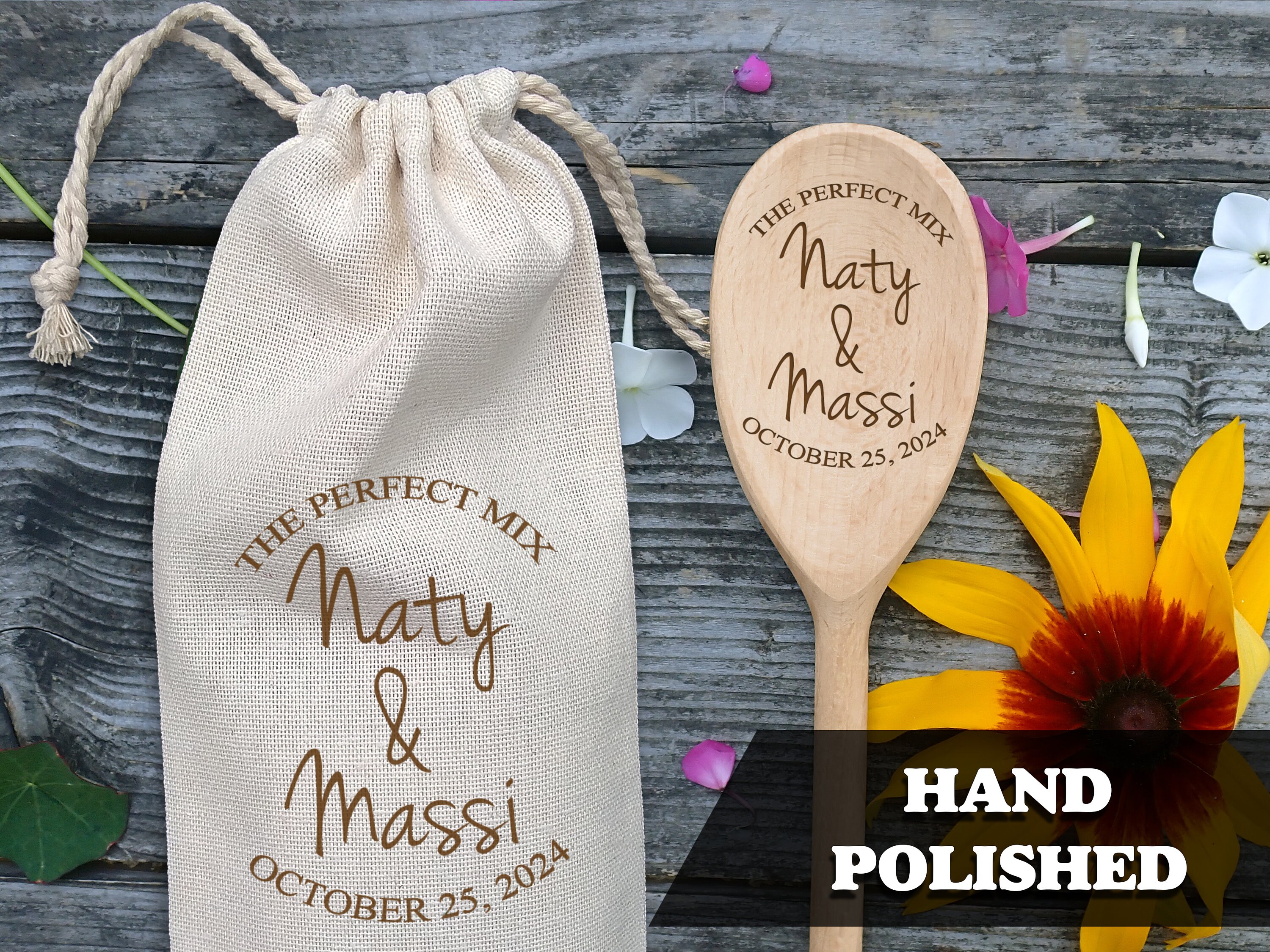 The Perfect Mix Mr and Mrs Wood Mixing Spoon Personalized Custom Last ...