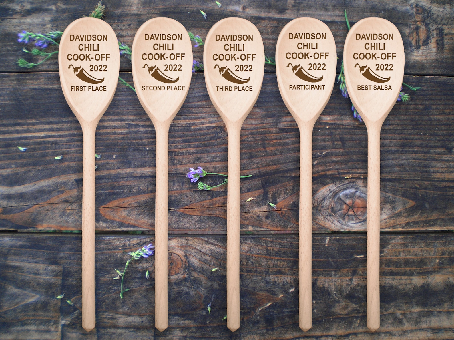 Chili Cook off Personalized Wooden Spoon Prize Hostess Gift First Place ...