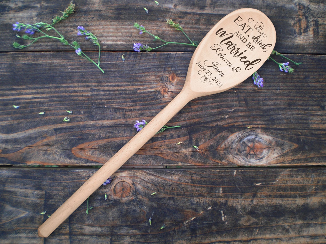 Personalized Wooden Spoons Laser Engraved Spoon Wedding Shower | Etsy