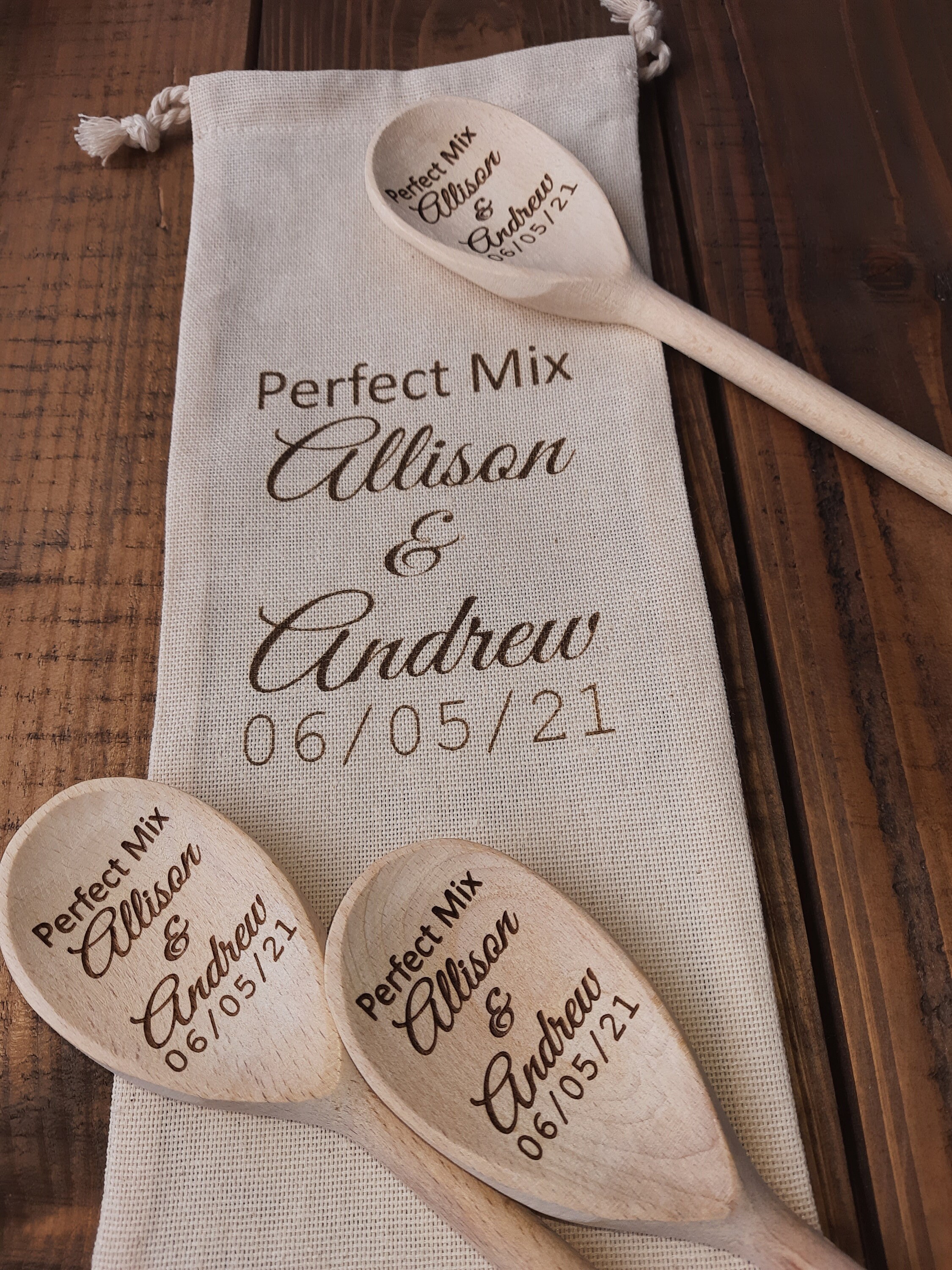 The Perfect Mix Wooden Spoons Personalized Bulk Spoons Bridal - Etsy