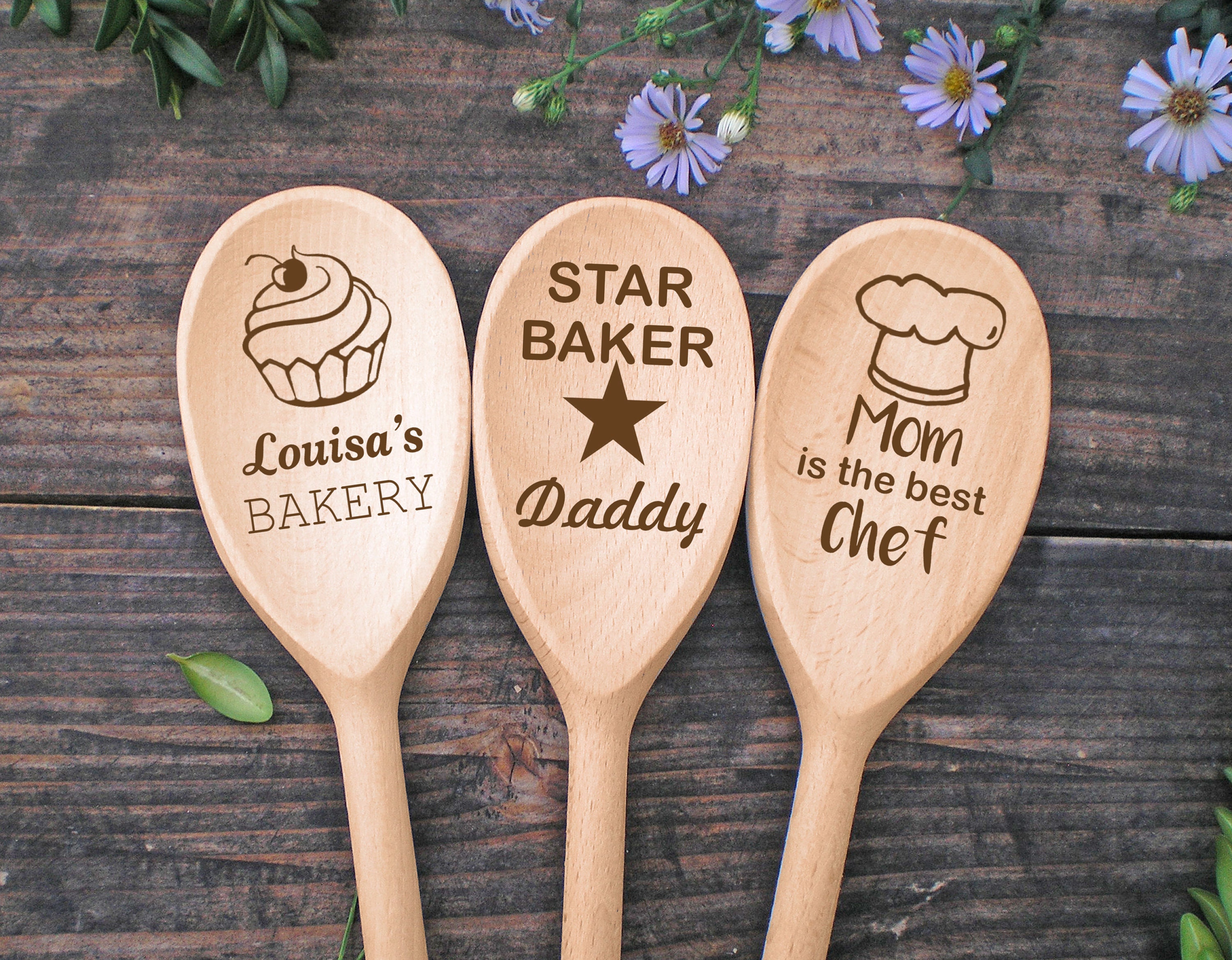 Personalised Cooking Spoon Wooden Baking Gift Custom Engraved - Etsy UK
