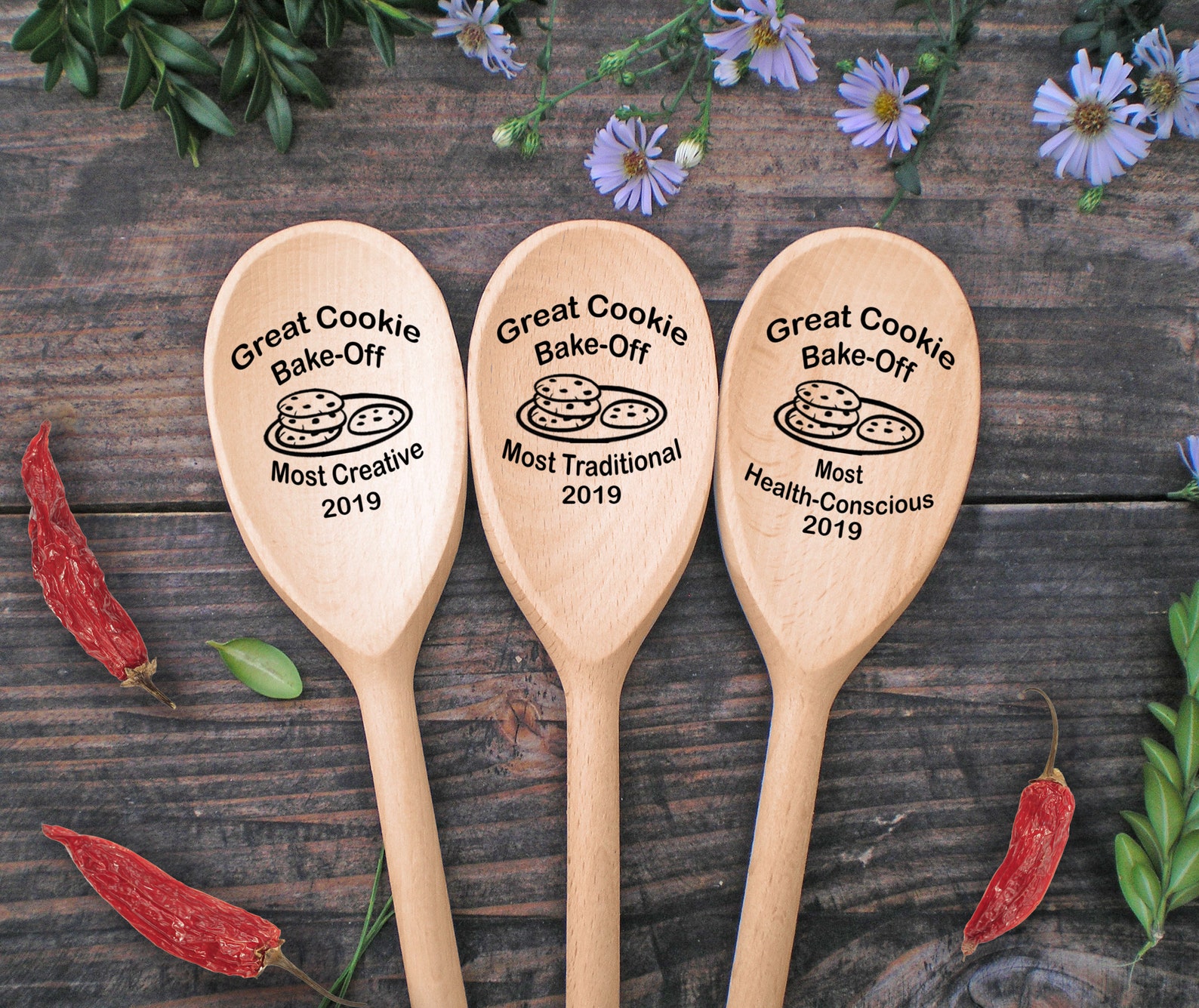 Bake Off Off Prize Cookie Exchange Party Wooden Spoons Cookie | Etsy