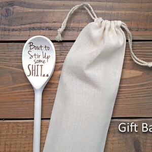 Funny Wooden Spoon Bout to Stir up Some Shit Laser Engraved Wood Spoon ...