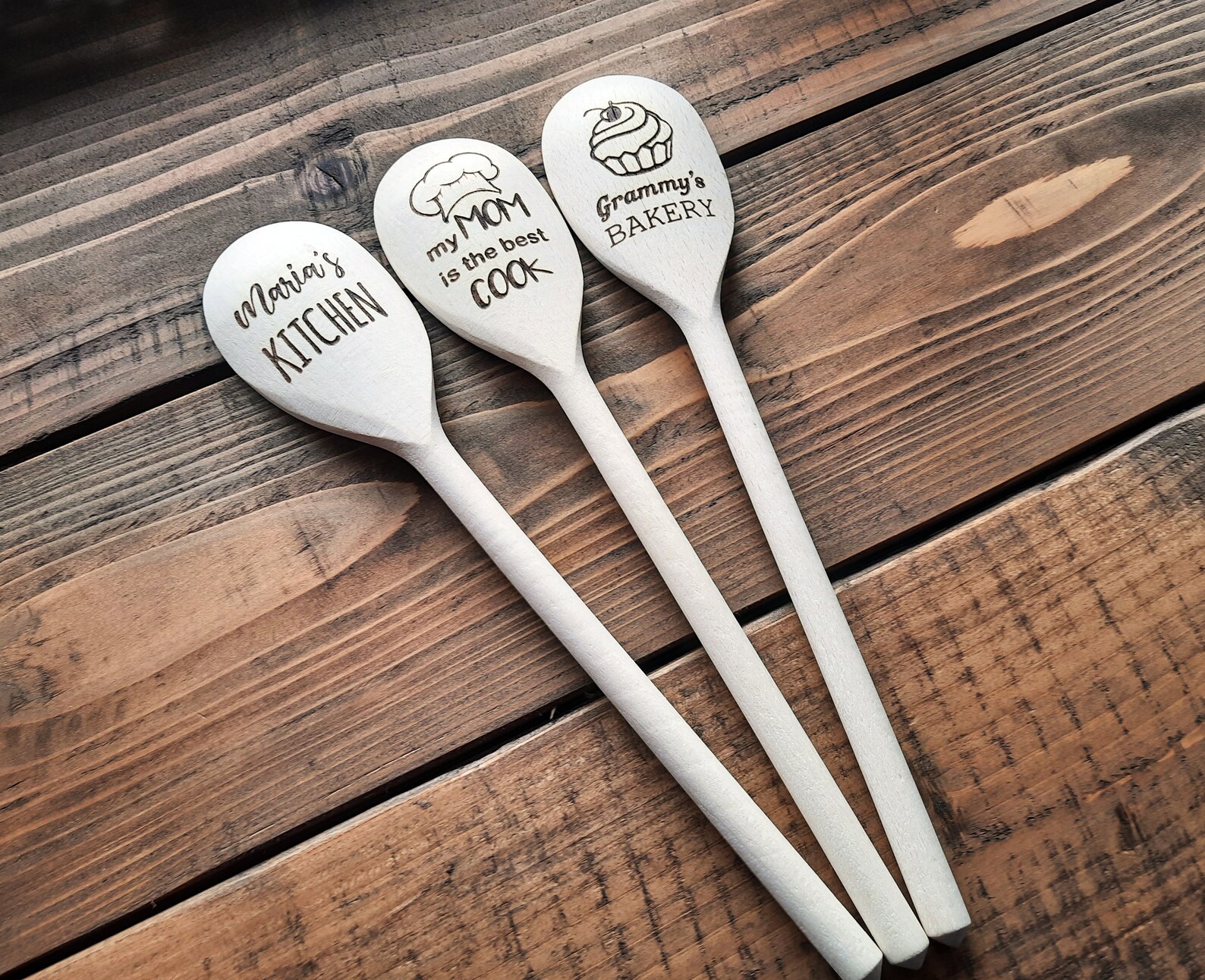 Personalised Wooden Spoon Cooking Baking Chef Gift Custom Engraved Text ...