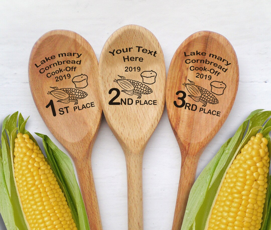 Cornbread Cook off Wood Spoons Set of 3 1st 2nd 3rd Bar Contest Event ...