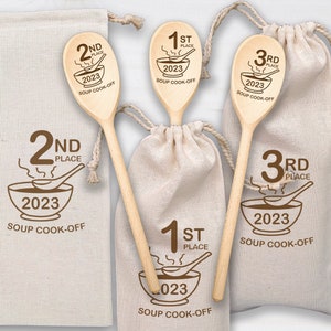 Chili Cook off Prizes Wooden Spoons Set of 3 Soup Cook off Champion ...