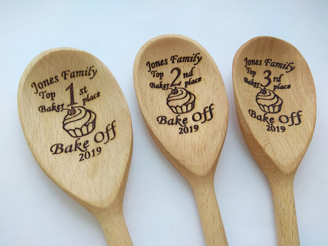 Bake Off Prize 3 Wooden Spoons for 1st 2nd 3rd Places Baking | Etsy