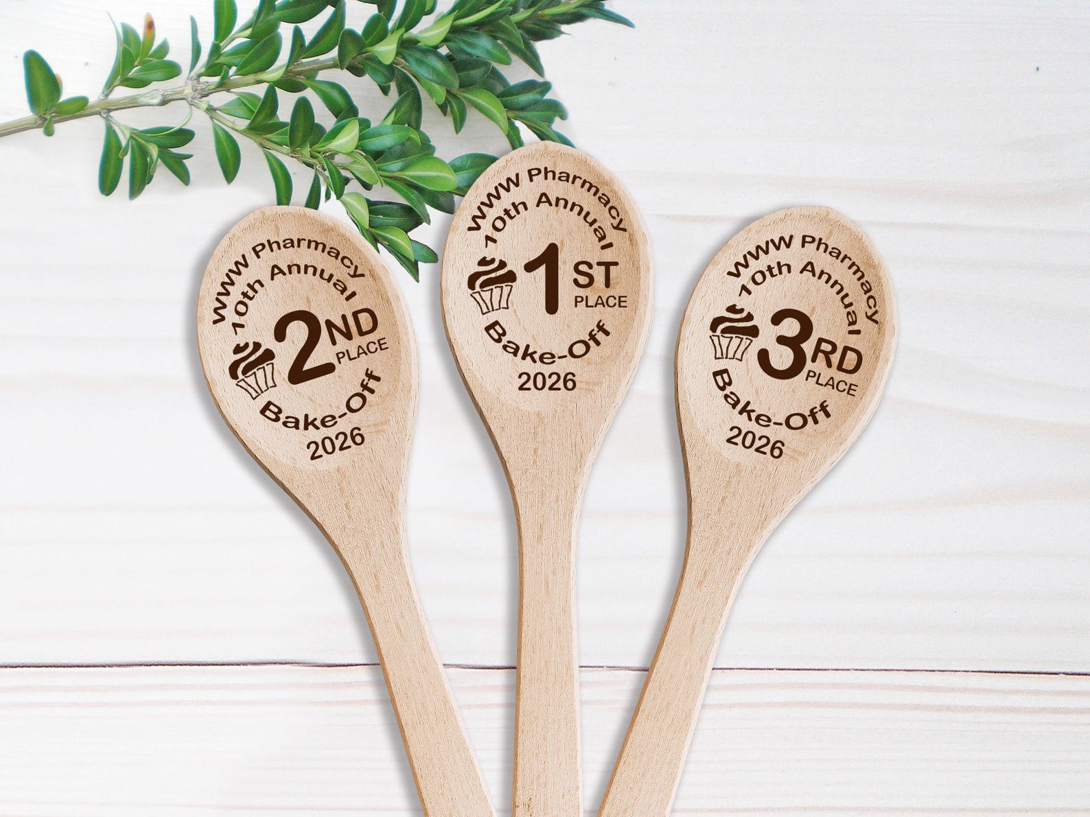 Bake off Spoons Set of 3 Wooden Spoons 1st 2nd 3rd Places Baking Prize ...