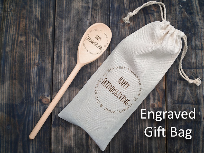 Happy Friendsgiving Spoon Personalized Engraved Wooden Spoon ...