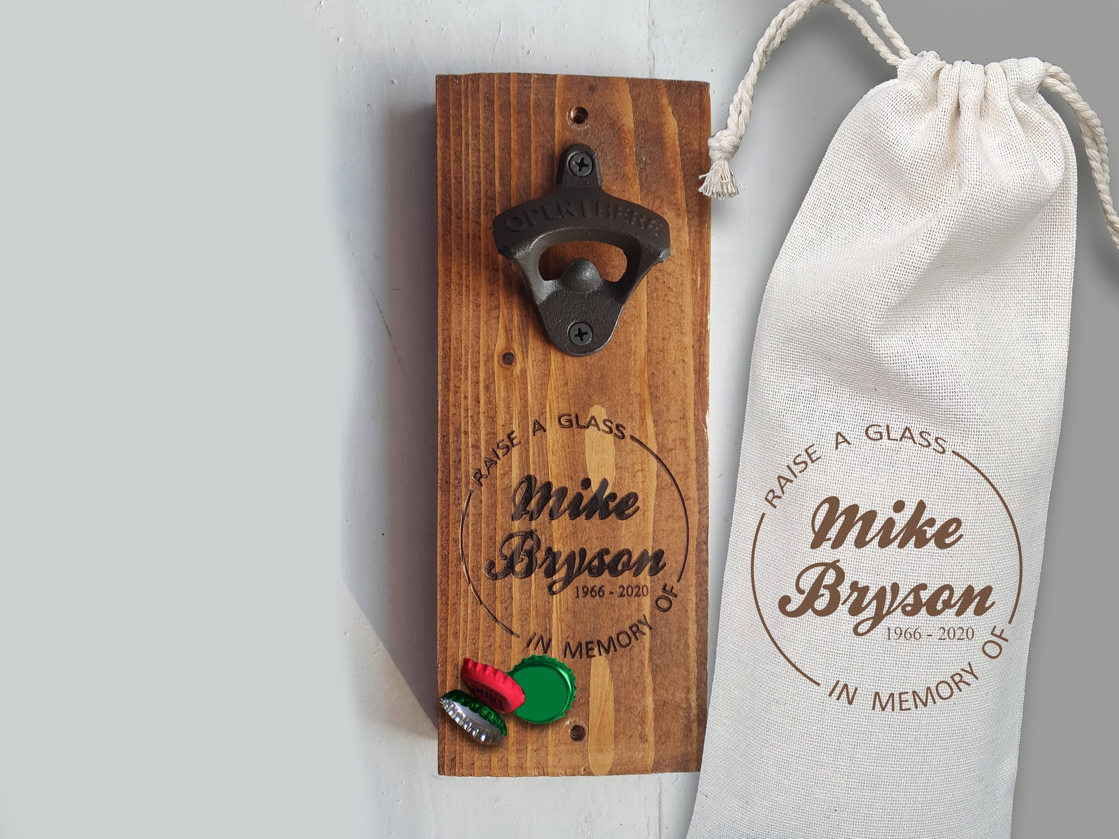 Memory Bottle Opener Wall Mount Personalized Memorial Gift - Etsy