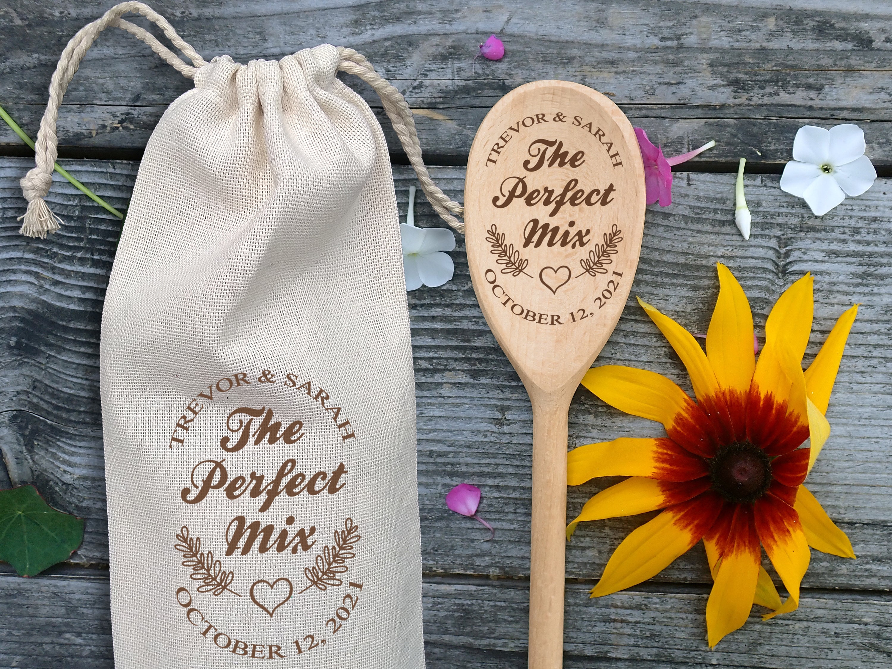 Personalized Wood Spoon The Perfect Mix Spoon Custom Wedding | Etsy