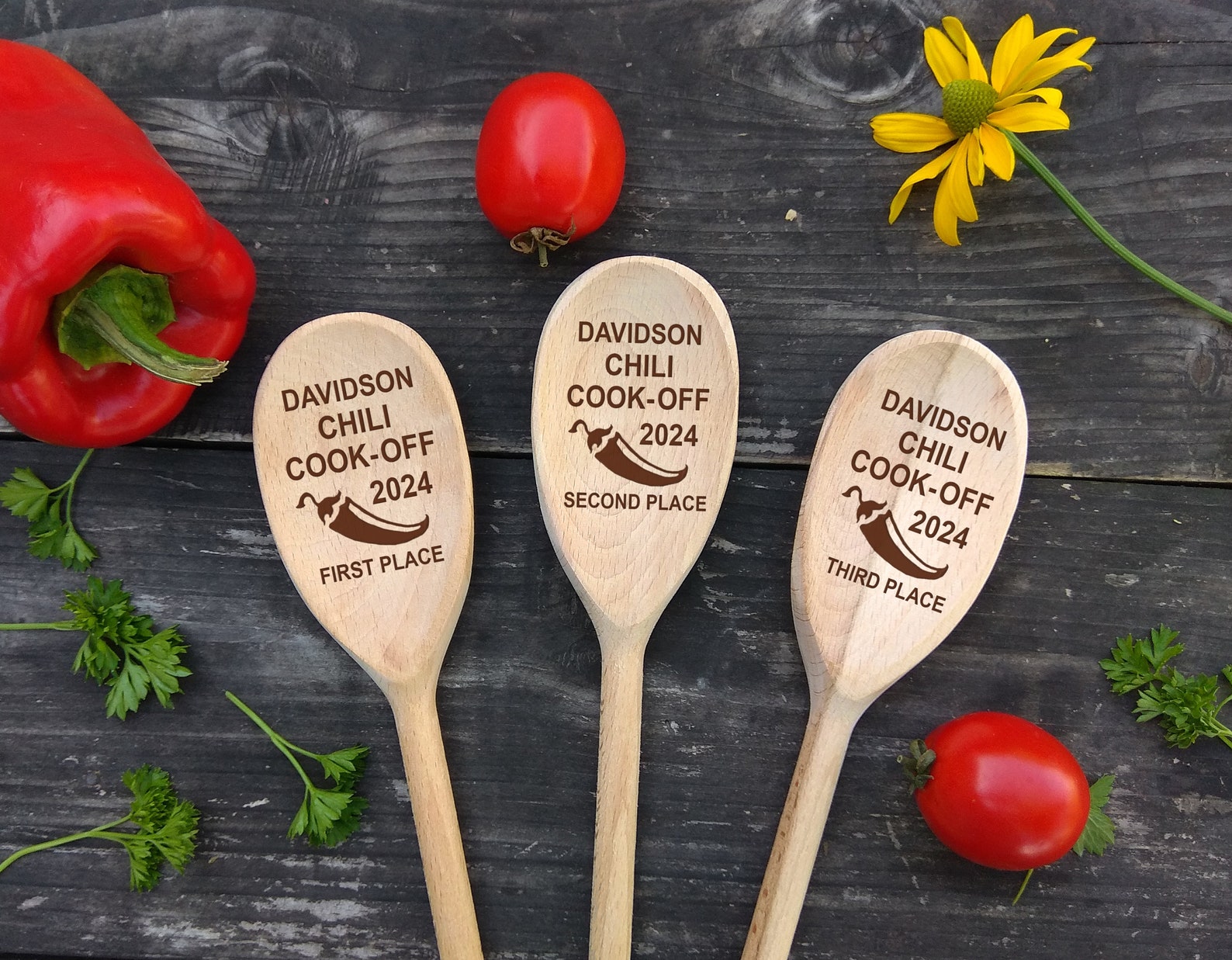 Chili Cook off Personalized Wooden Spoon Prize Hostess Gift First Place ...