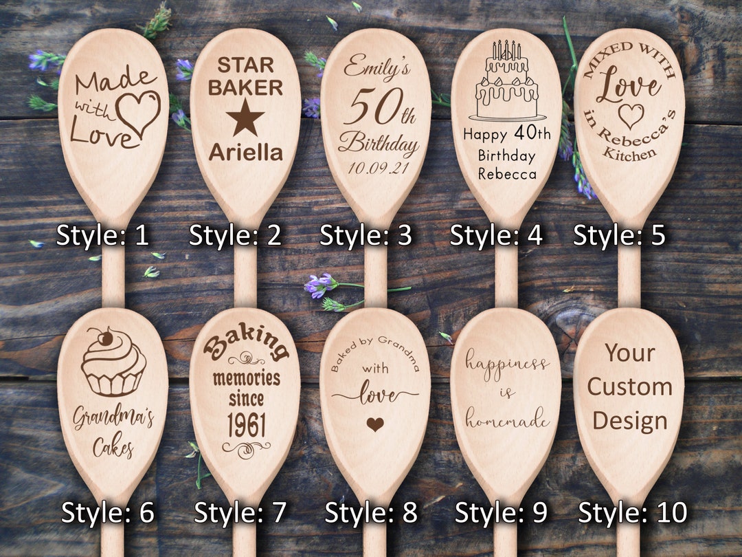 Star Baker Personalised Engraved Wooden Spoon Custom Baking Gift ...