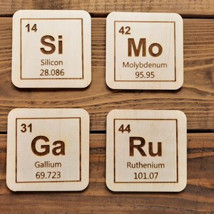 Periodic Table Coasters Set of 4 Chemical Engineer Science Teacher ...