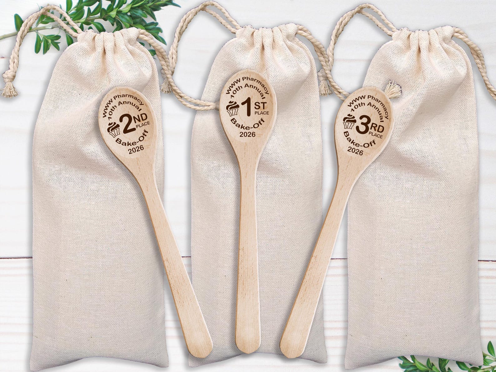 Bake off Spoons Set of 3 Wooden Spoons 1st 2nd 3rd Places Baking Prize ...