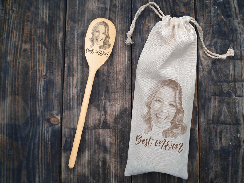 Custom Portrait Engraved Wood Spoon Personalized Photo on - Etsy