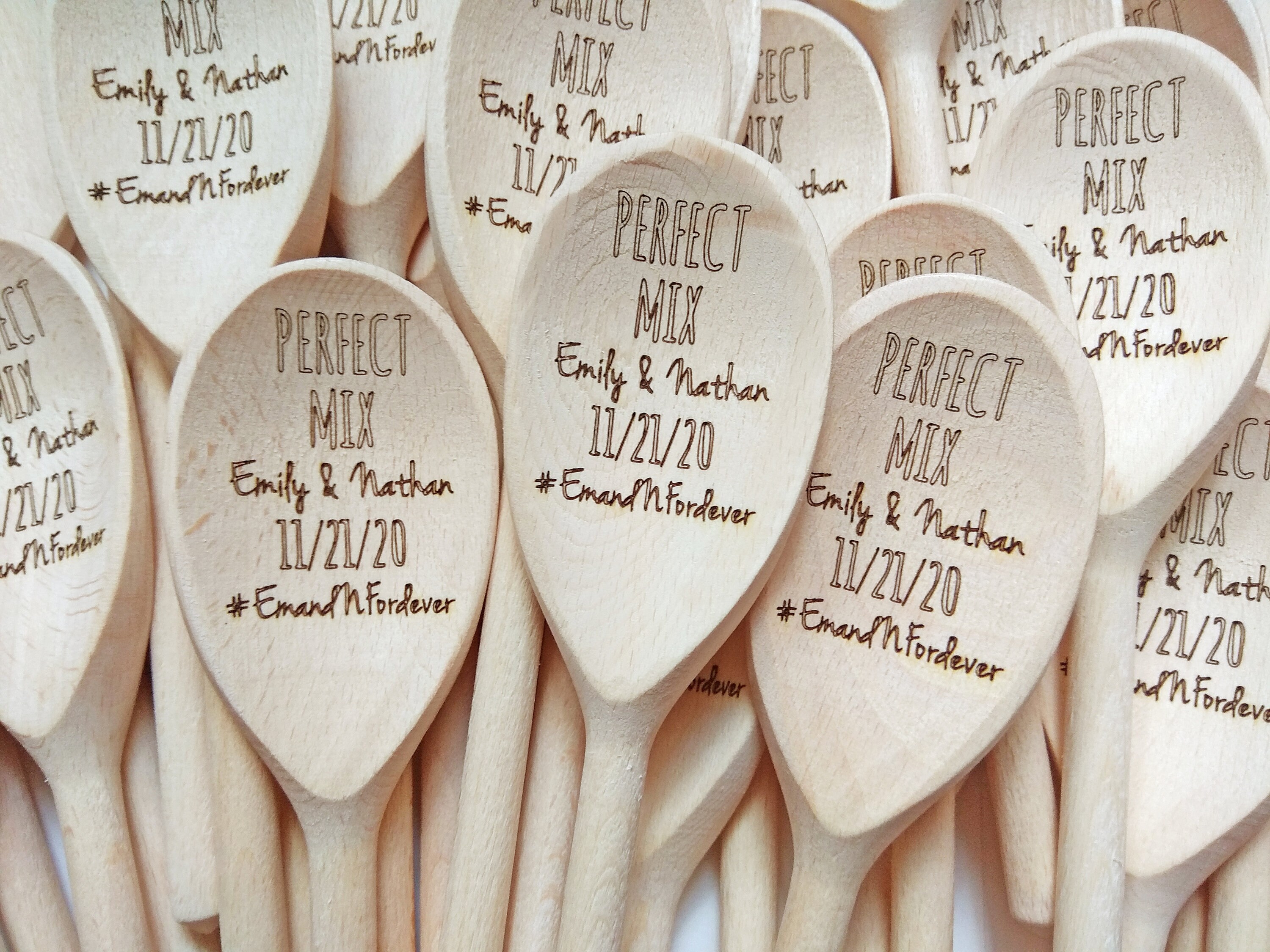 The Perfect Mix Bulk Wooden Spoons Personalized Bridal Shower - Etsy