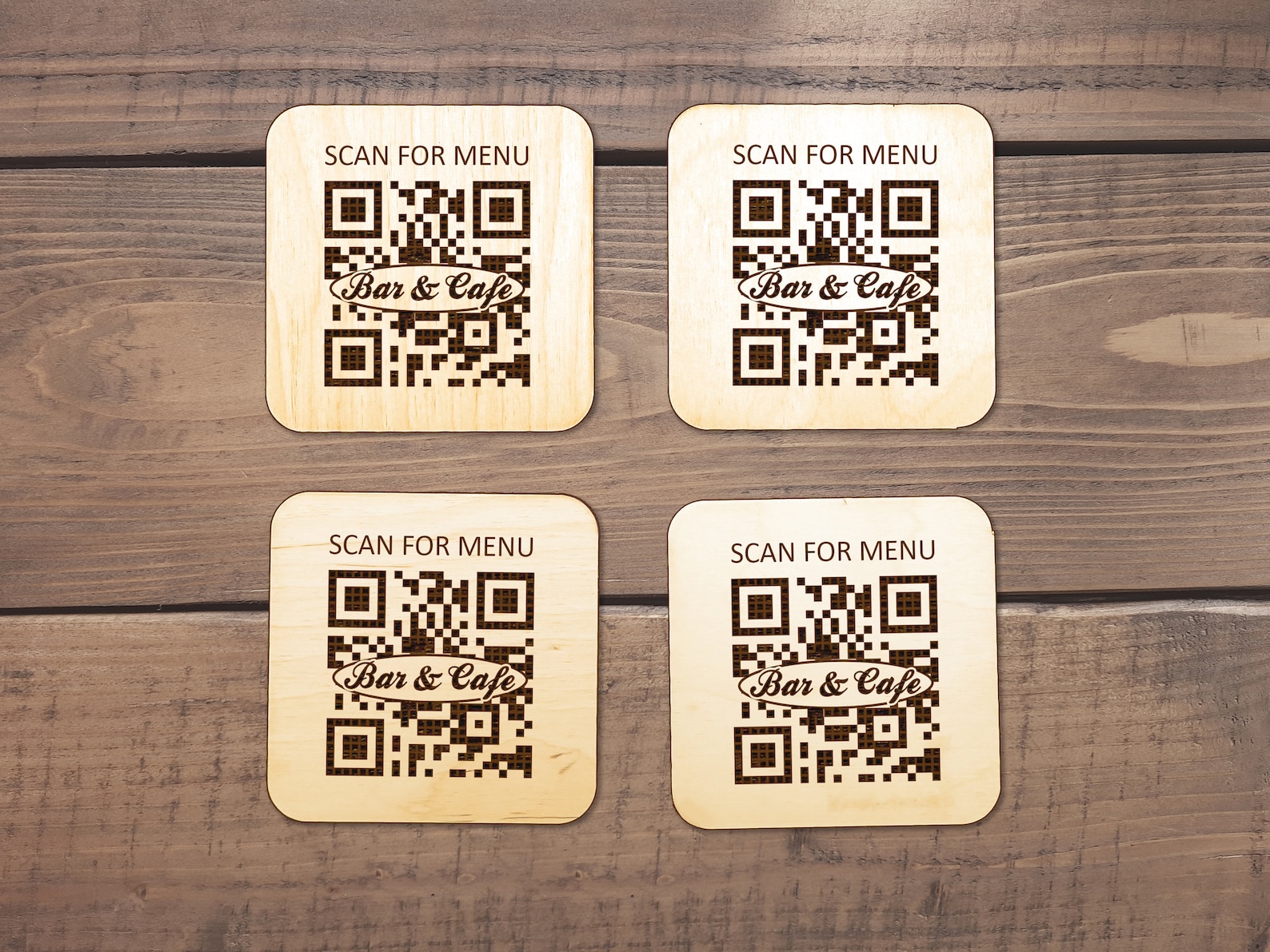 QR Code Coasters Custom Laser Engraved Drink Coasters Personalized Beer ...