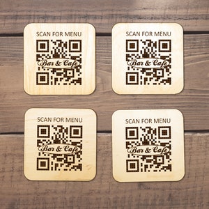 QR Code Coasters Custom Laser Engraved Drink Coasters Personalized Beer ...